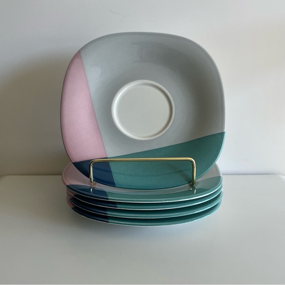 Mikasa | Dining | Vintage Mikasa Tempo Eighty Video Color Block Saucers ...